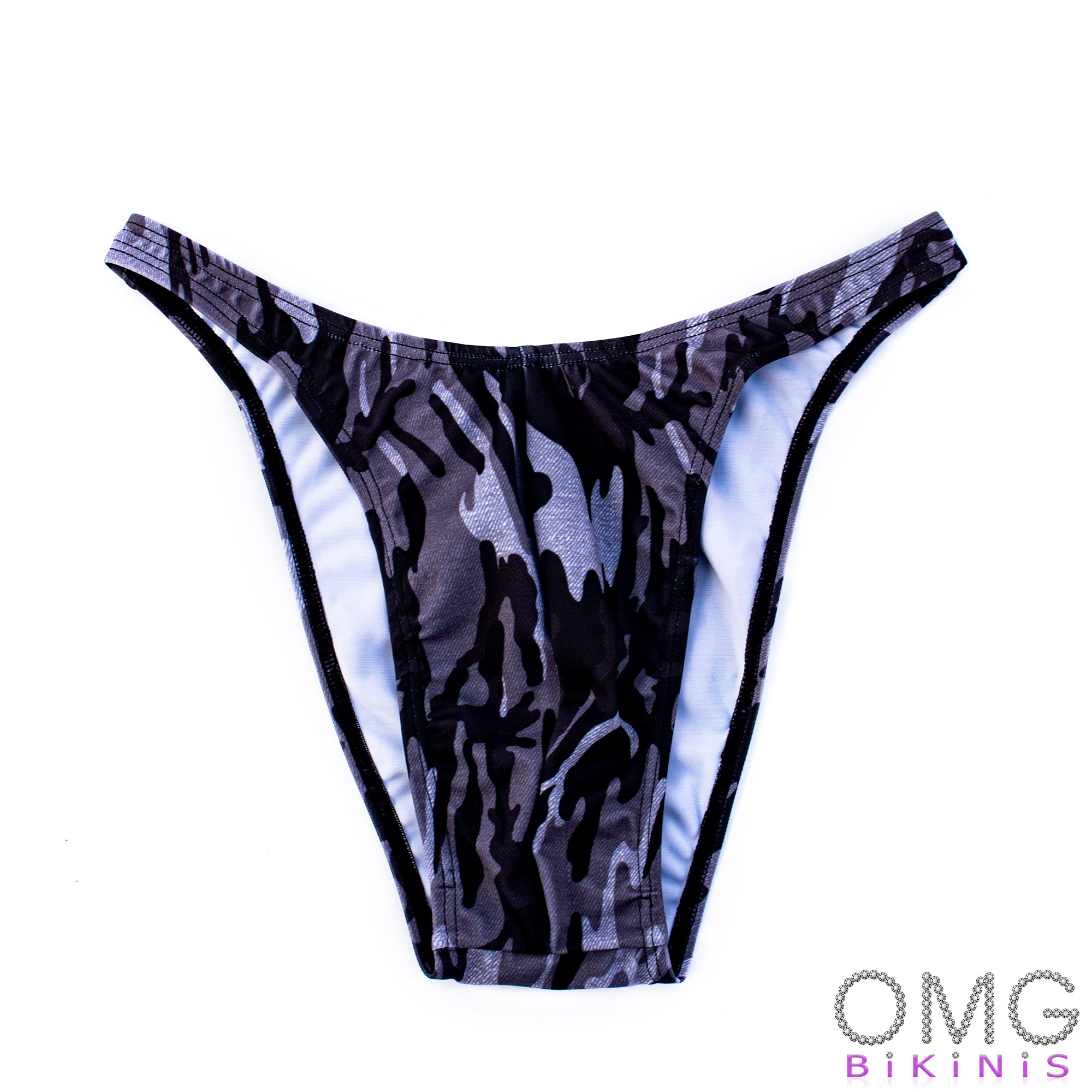 Men's Bodybuilding Posing Suit, Grey Camo | Posing Trunks | OMG Bikini ...