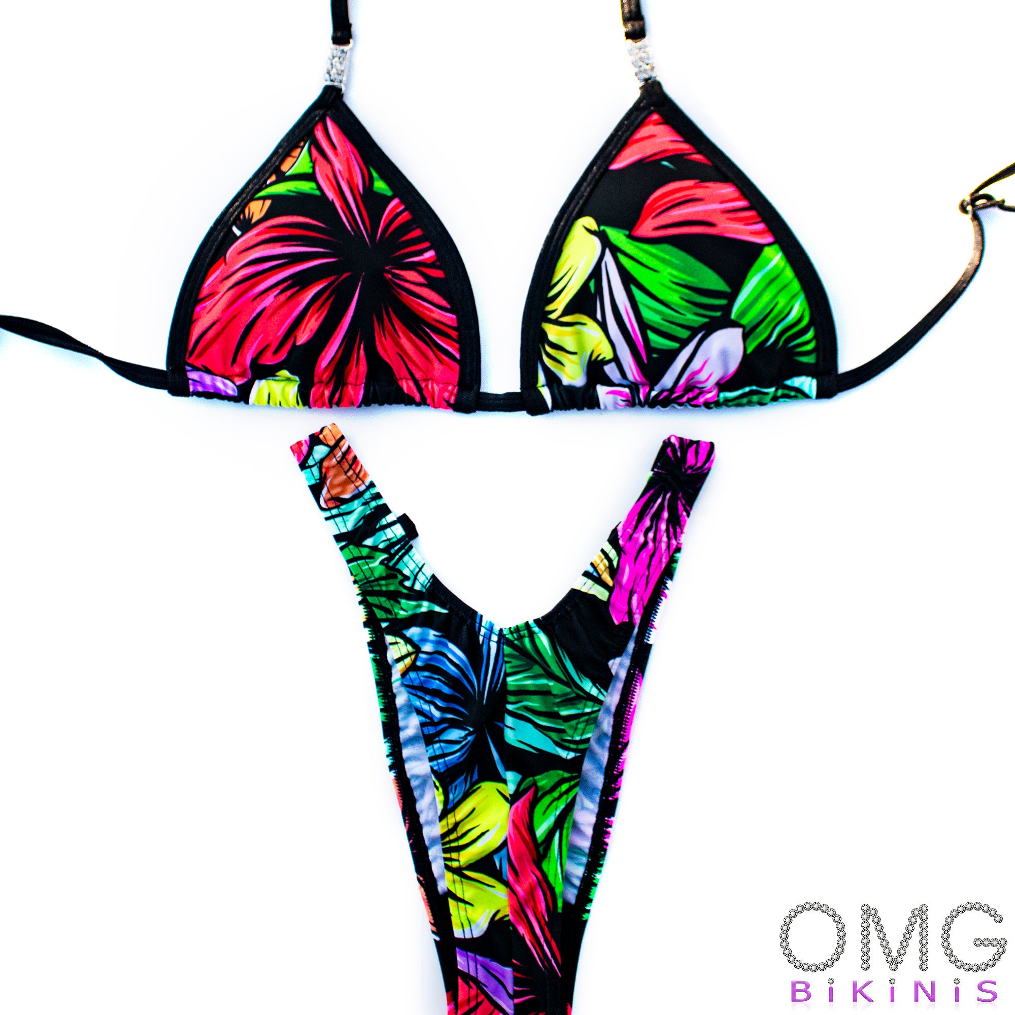 Tropical Flower Print Figure Posing Suit | NPC/IFBB Figure/WPD Practic ...