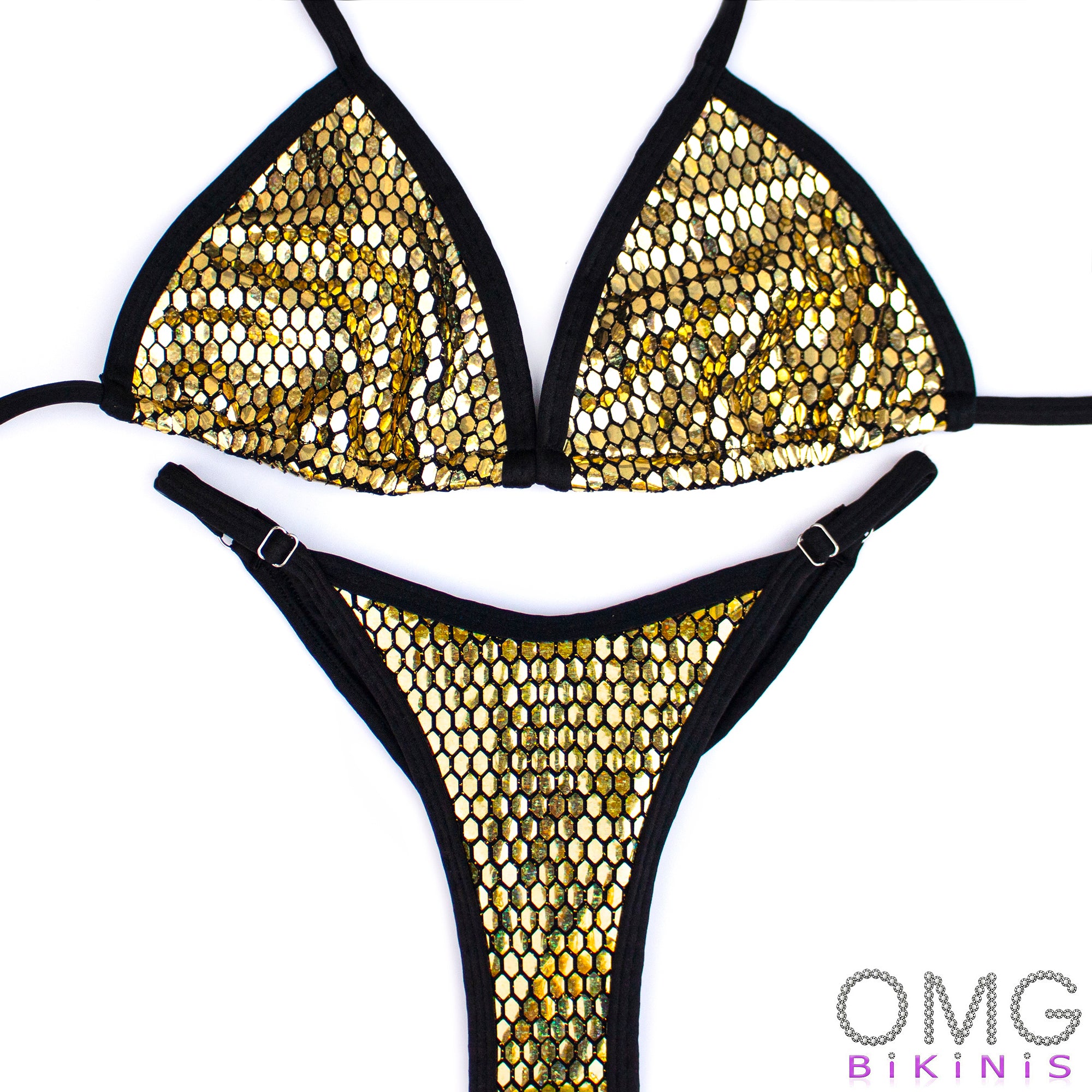 Golden Foil Super Basic Posing Suit | Clearance | OMG Bikinis