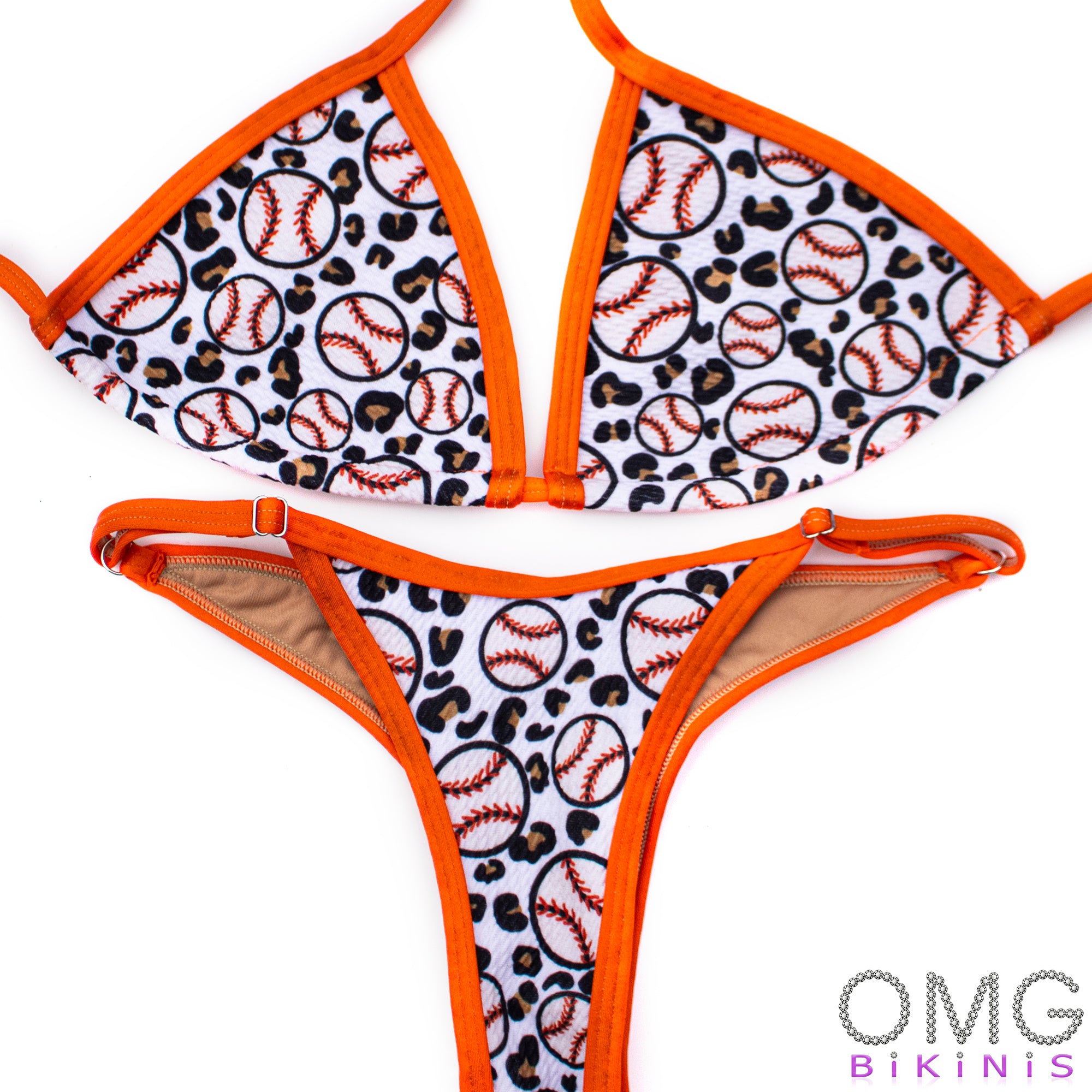 Baseball Print Super Basic Posing Suit | Clearance | OMG Bikinis