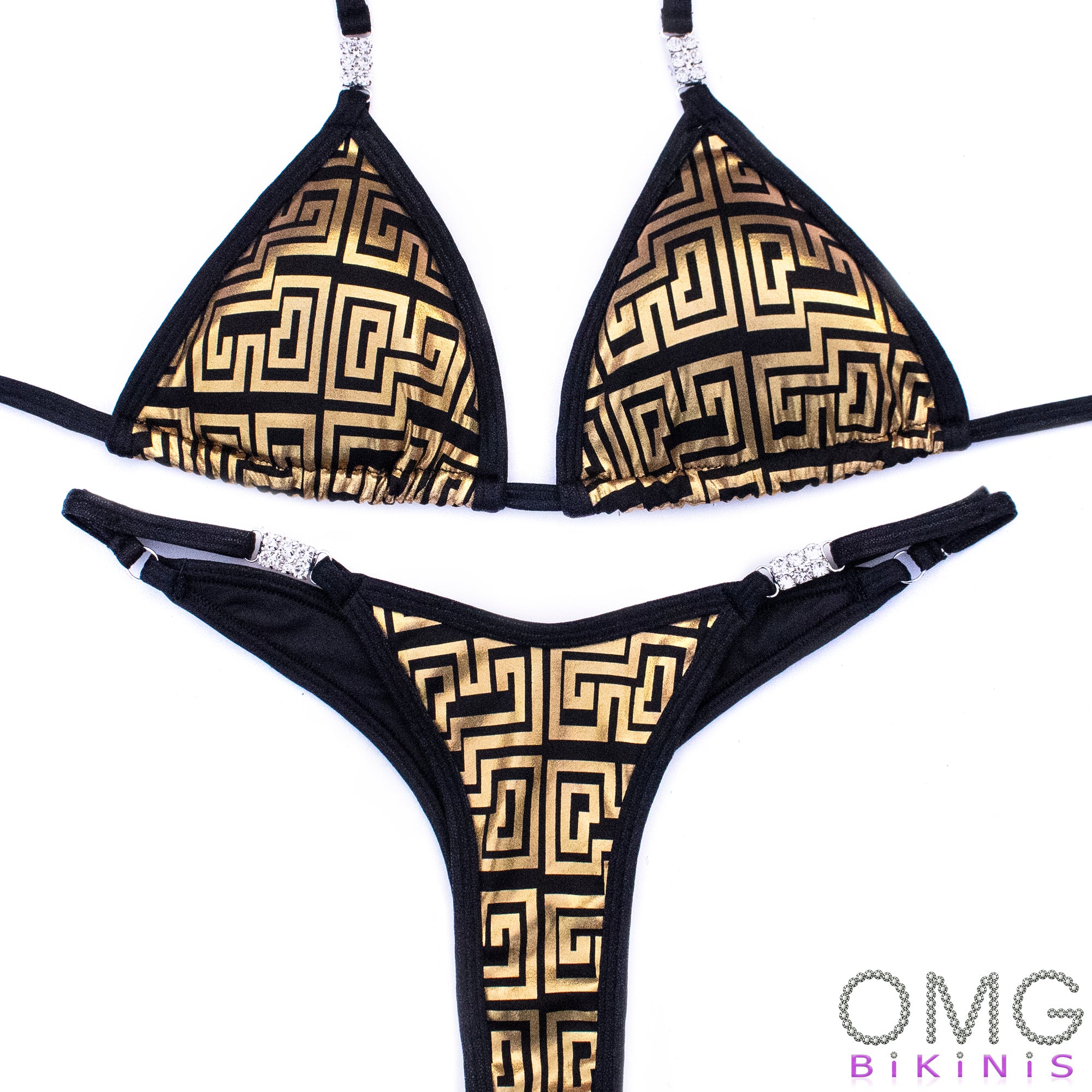 Golden Print Posing Suit | NPC/IFBB/OCB Practice Suit – OMG Bikinis