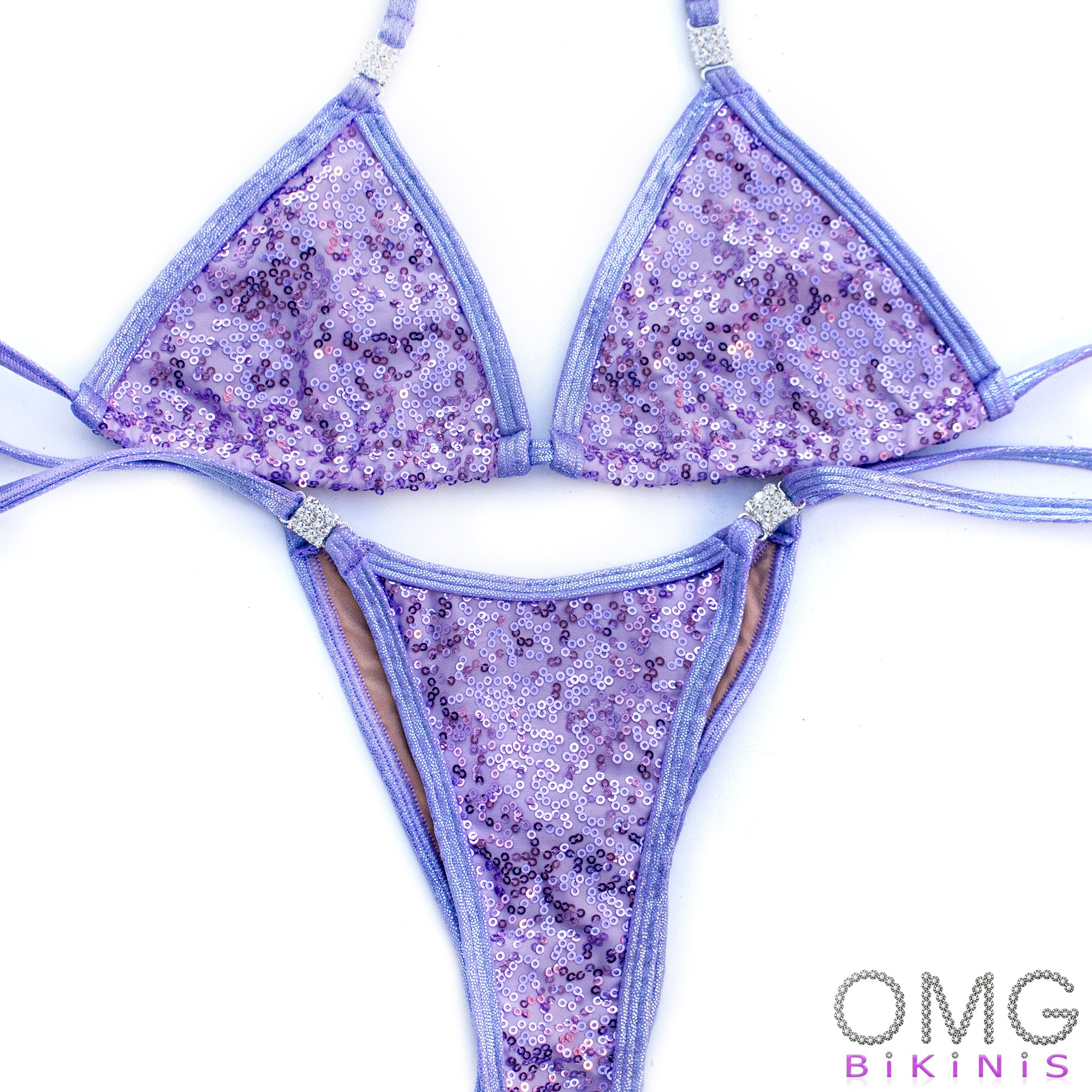Lavender Sequin Posing Suit S/M| Clearance | OMG Bikinis