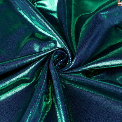 Racing Green Holographic Pin Dot | Fabric Swatches | OMG Bikinis